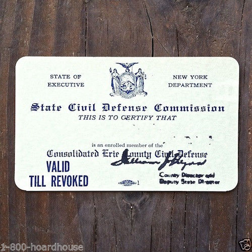 CIVIL DEFENSE HOME-FRONT Membership Card 1950s – BestLittleHoardHouse