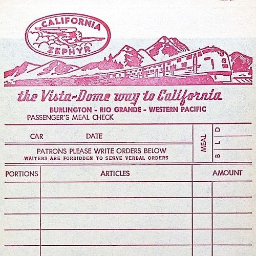 CALIFORNIA ZEPHYR Railroad Train Receipt 1940s – BestLittleHoardHouse