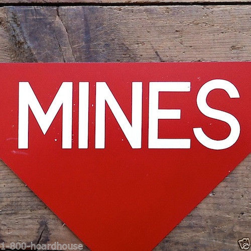 MINES SIGN Military Warning Field Marker 1960s – BestLittleHoardHouse